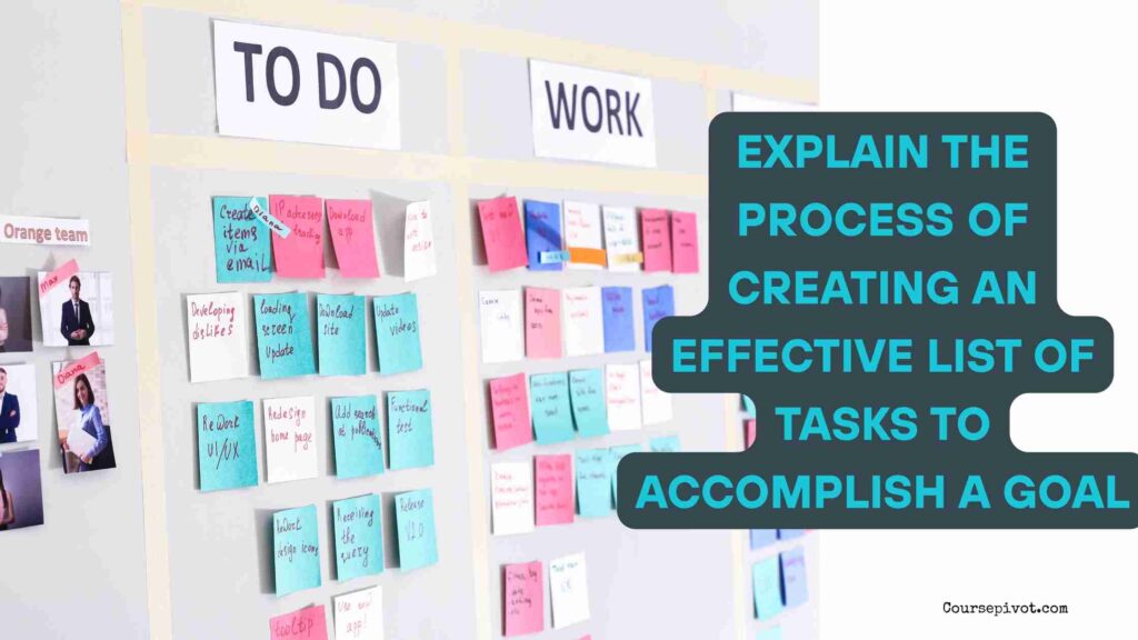 Explain The Process Of Creating An Effective List Of Tasks To ...